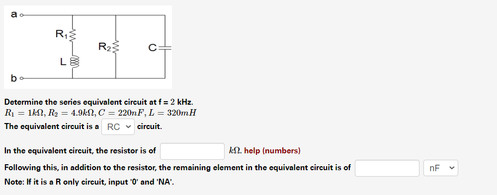 Solved Determine Determine the series equivalent circuit at | Chegg.com