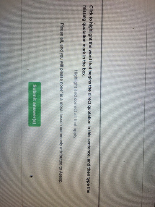 Solved Click to highlight the word that begins the direct | Chegg.com