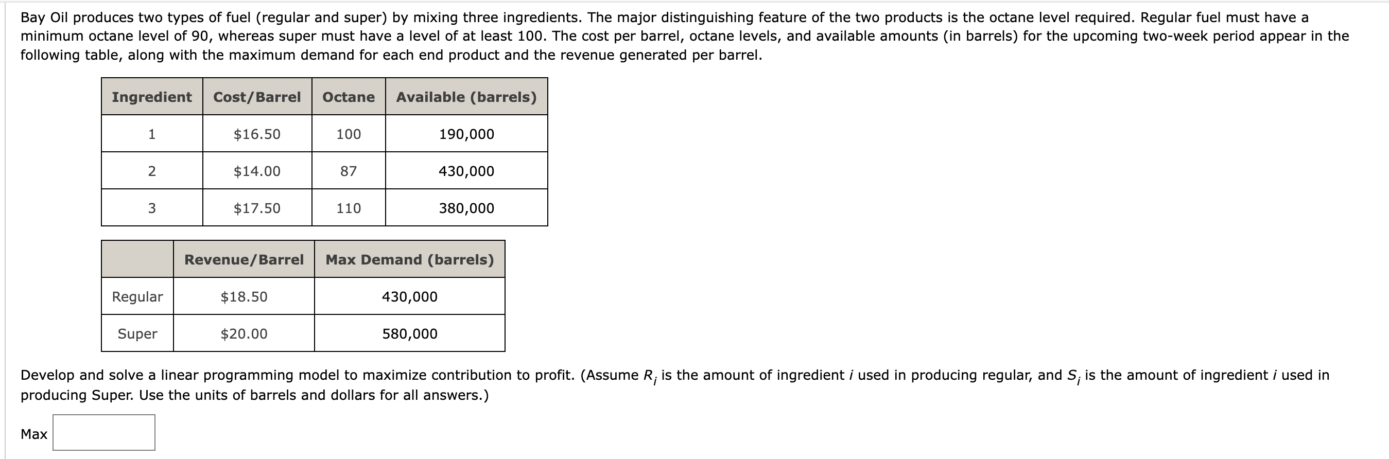 Solved following table, along with the maximum demand for | Chegg.com