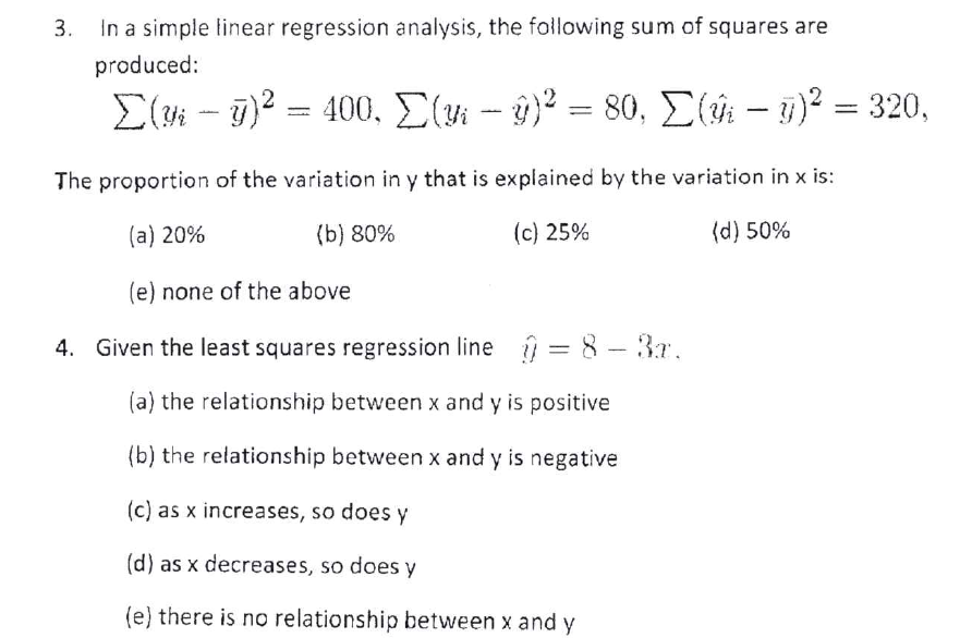 Solved 3. In a simple linear regression analysis, the | Chegg.com