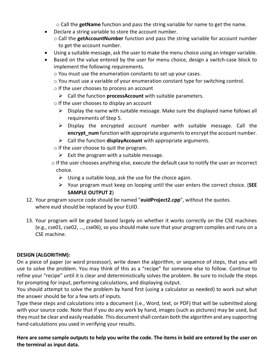 CSCE 1030: Project 2 Due: 11:59 PM on Sunday, March | Chegg.com