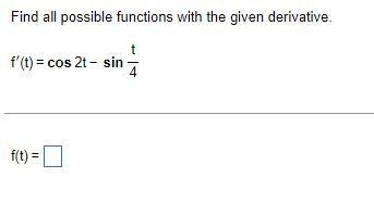 Solved Find all possible functions with the given | Chegg.com