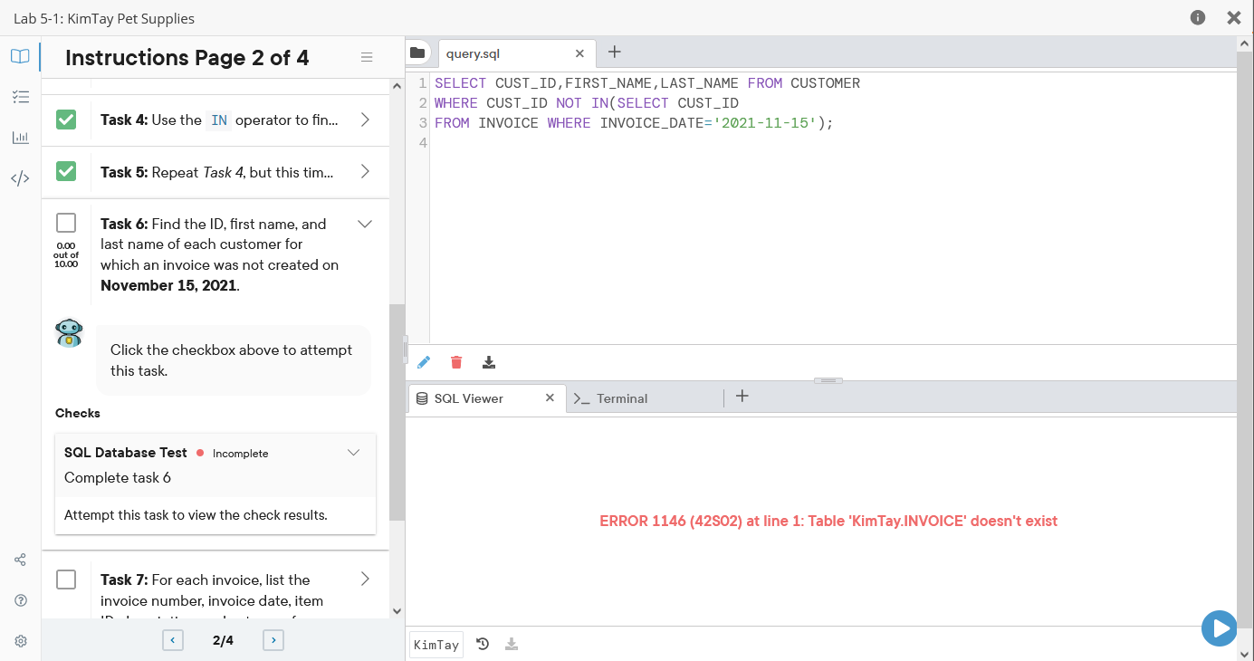 Solved Task 6: Find the ID, first name, and last name of | Chegg.com