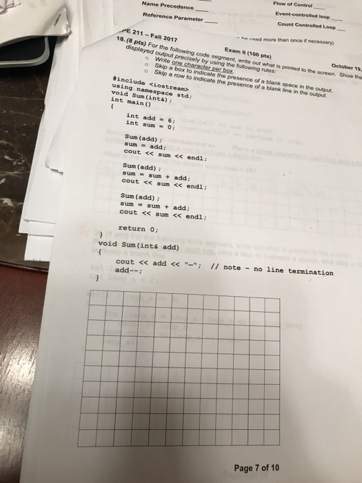Solved Name Precedence Reference Parameter Flow Control Event Controlled Loop Count