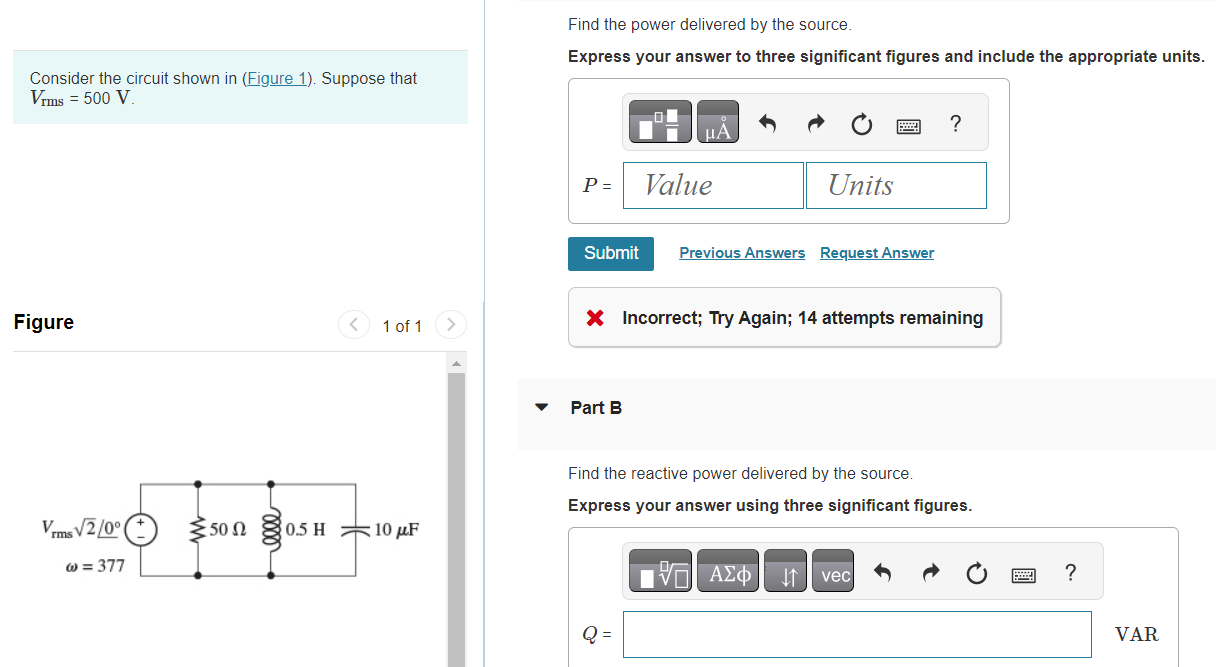 Solved Find the power delivered by the source. Express your | Chegg.com