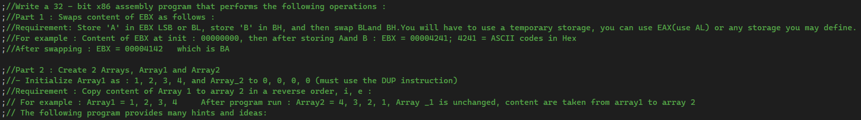 Solved //Write a 32 - bit x86 assembly program that performs | Chegg.com Solved //Write a 32 - bit x86 assembly program that performs | Chegg.com