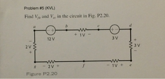 Solved Find V_fb and V_ec in the circuit in Fig. P2.20. | Chegg.com