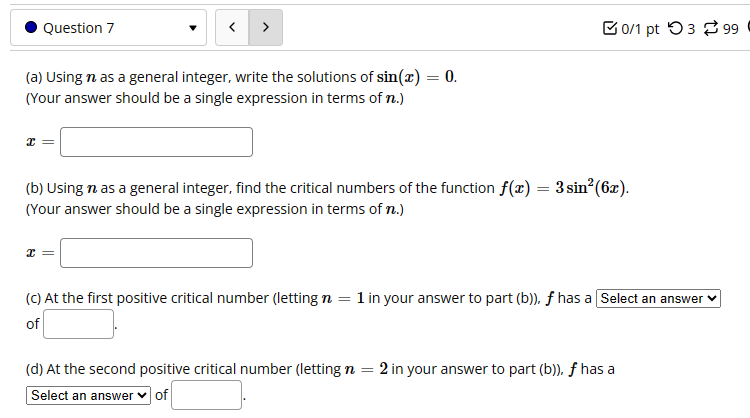 Solved (a) Using n as a general integer, write the solutions | Chegg.com
