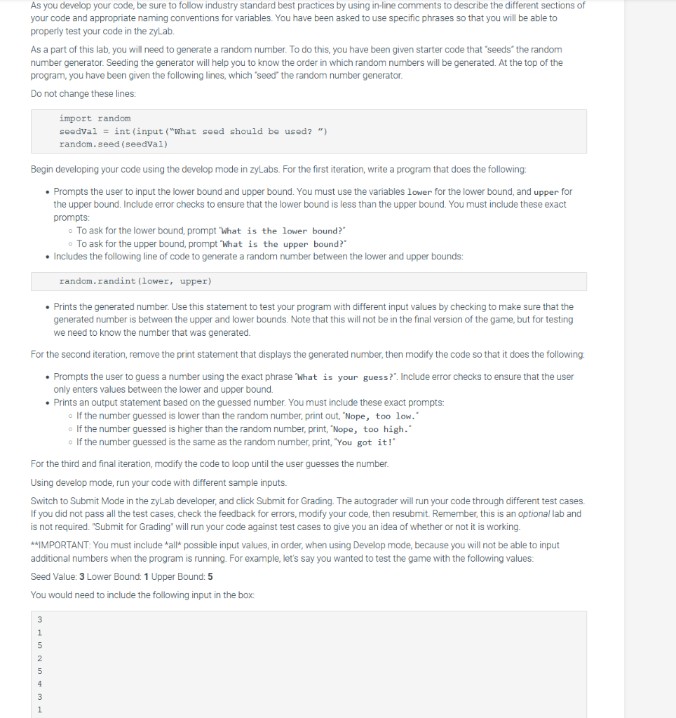 Solved As you develop your code, be sure to follow industry | Chegg.com