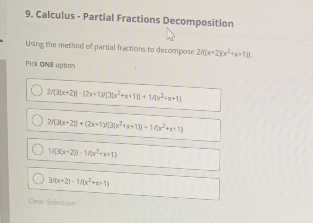 Solved Calculus - ﻿Partial Fractions DecompositionUsing the | Chegg.com