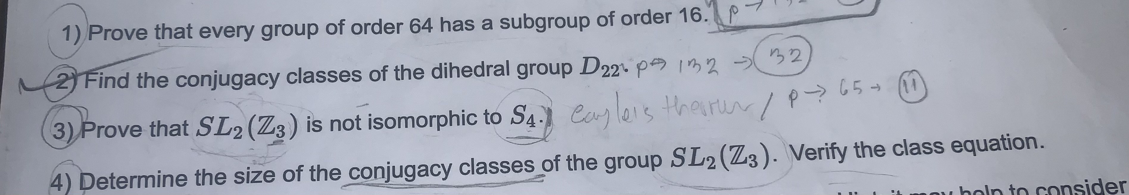 Solved 1 Prove That Every Group Of Order 64 Has A Subgroup