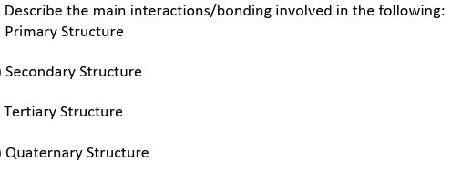 Solved Describe the main interactions/bonding involved in | Chegg.com