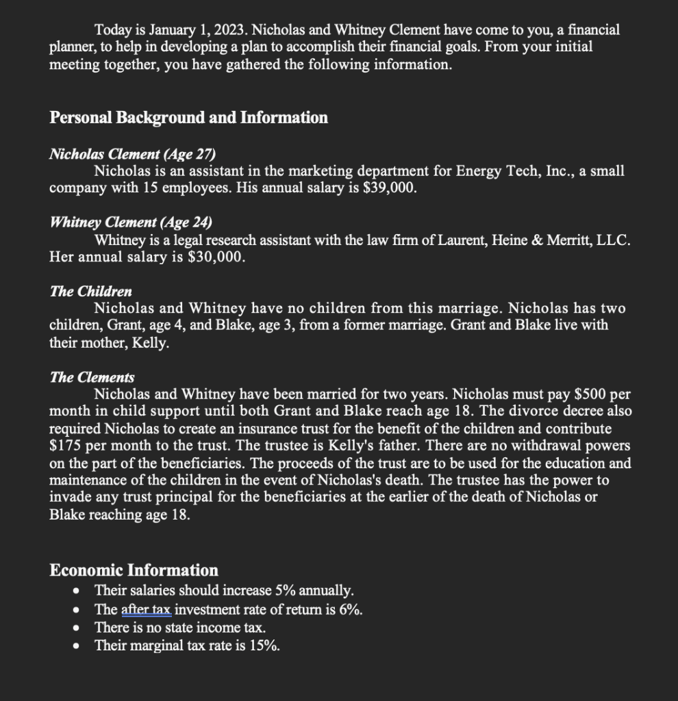 Solved Today is January 1, 2023. Nicholas and Whitney | Chegg.com