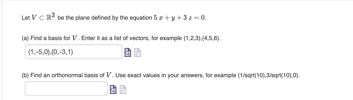 Solved Let V⊂R3 be the plane defined by the equation | Chegg.com