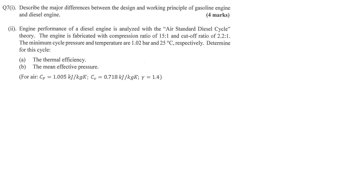 Solved Q7(i). Describe the major differences between the | Chegg.com