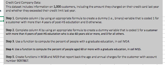 Solved Credit Card Company Data: This dataset includes | Chegg.com