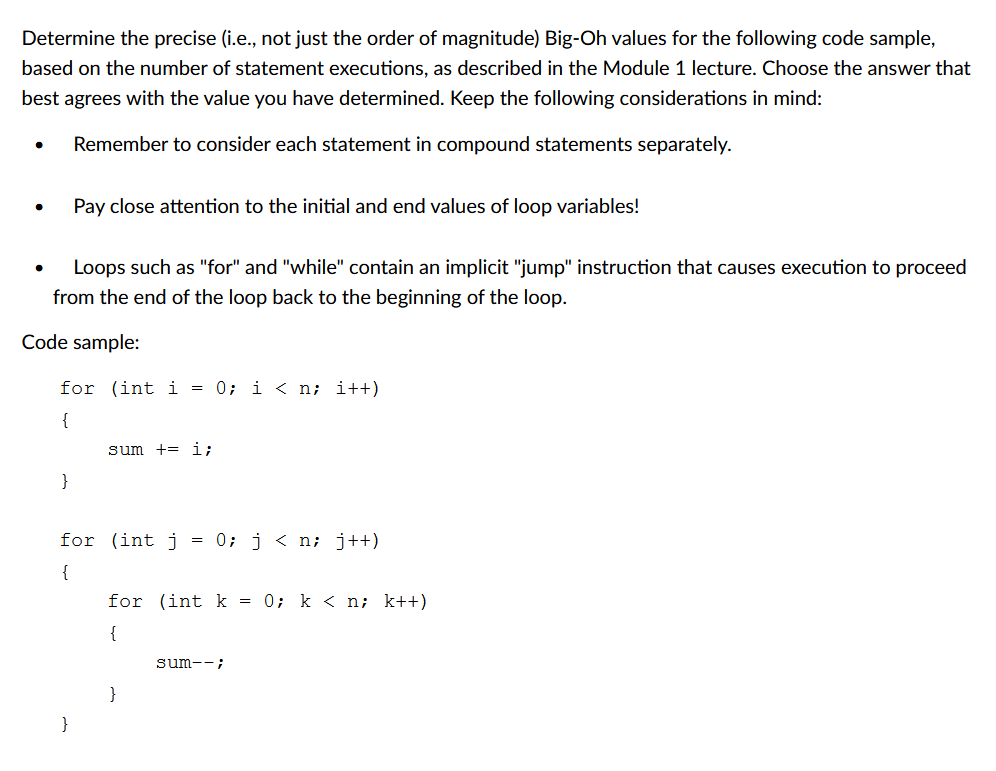 Solved Determine the precise (i.e., not just the order of | Chegg.com