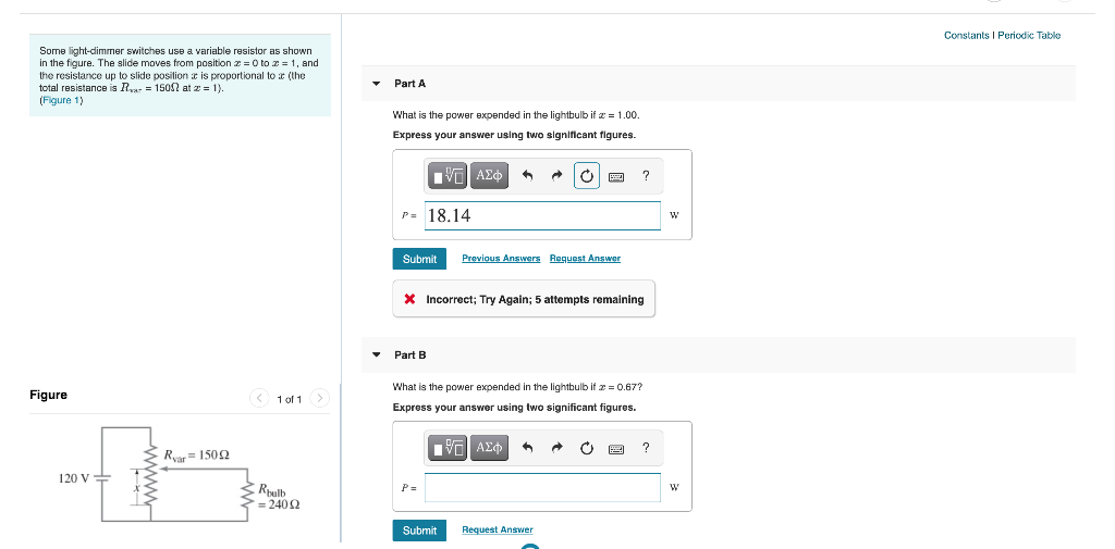 Solved Constants 1 Periodic Table Some Light Dimmer Switches