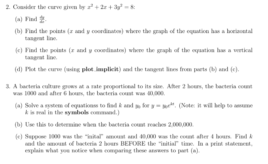 Solved 2. Consider the curve given by x2+2x+3y2=8 : (a) Find | Chegg.com