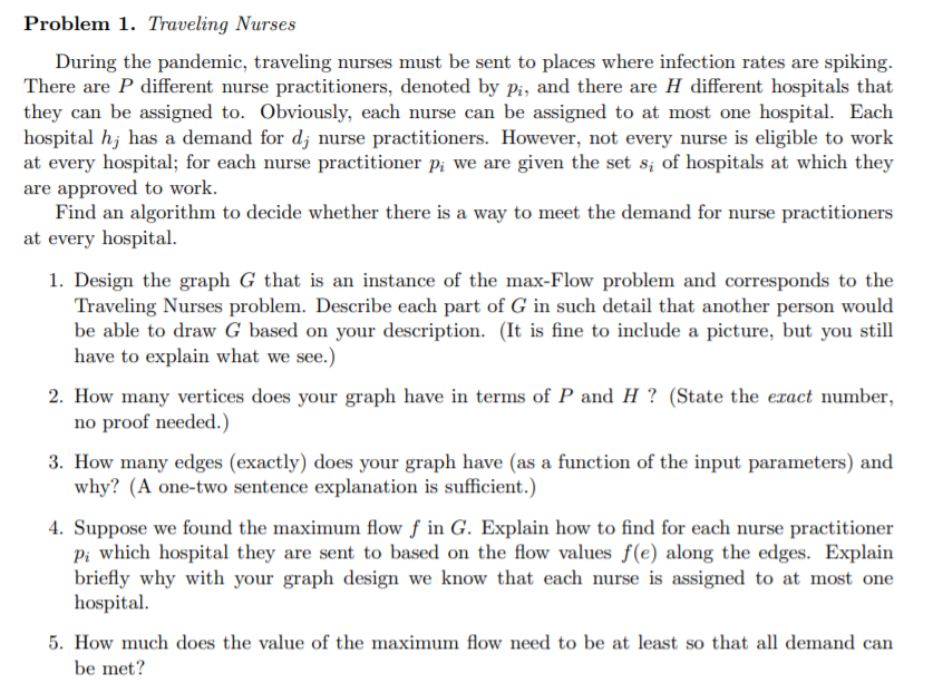 Problem 1. Traveling Nurses During the pandemic, | Chegg.com