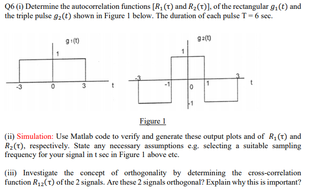 Q6 (i) Determine the autocorrelation functions | Chegg.com
