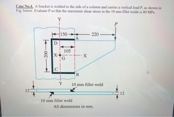 Solved Case No.4. A bracket is welded to the side of a | Chegg.com