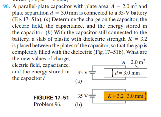 Solved 26. A parallel-plate capacitor with plate area A=2.0 | Chegg.com