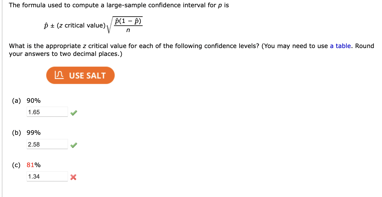 Solved The formula used to compute a large-sample confidence | Chegg.com