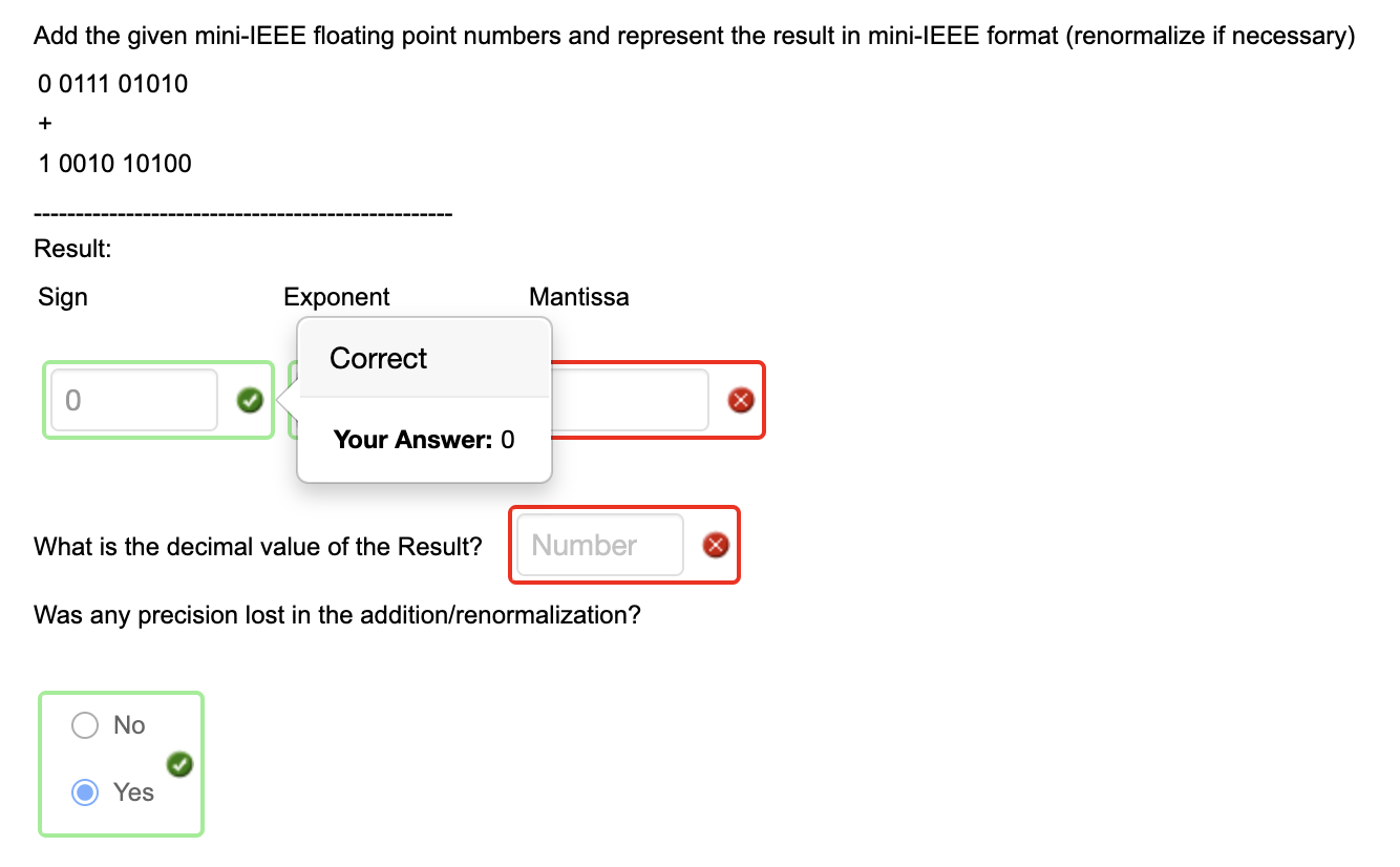 Solved Add the given mini-IEEE floating point numbers and | Chegg.com Solved Add the given mini-IEEE floating point numbers and | Chegg.com