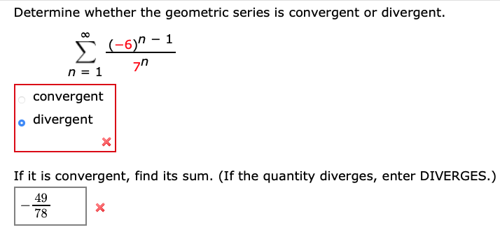Solved Determine whether the geometric series is | Chegg.com