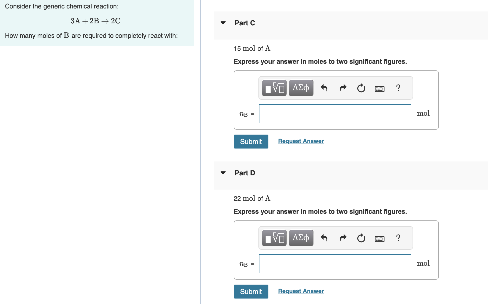 Solved Consider the generic chemical reaction:3A+2B→2CHow | Chegg.com