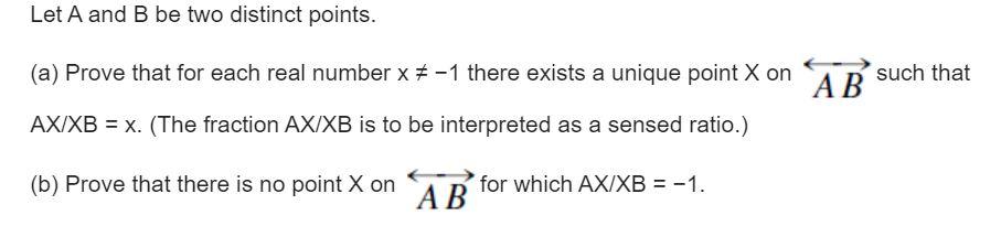 Solved Let A and B be two distinct points. (a) Prove that | Chegg.com