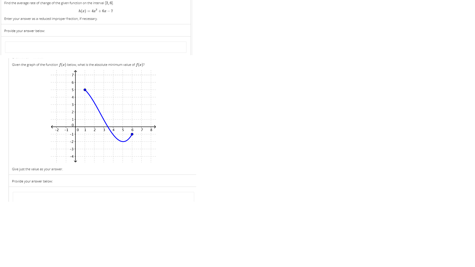 Solved Given the graph f(1) = 2| shift the two movable dots | Chegg.com