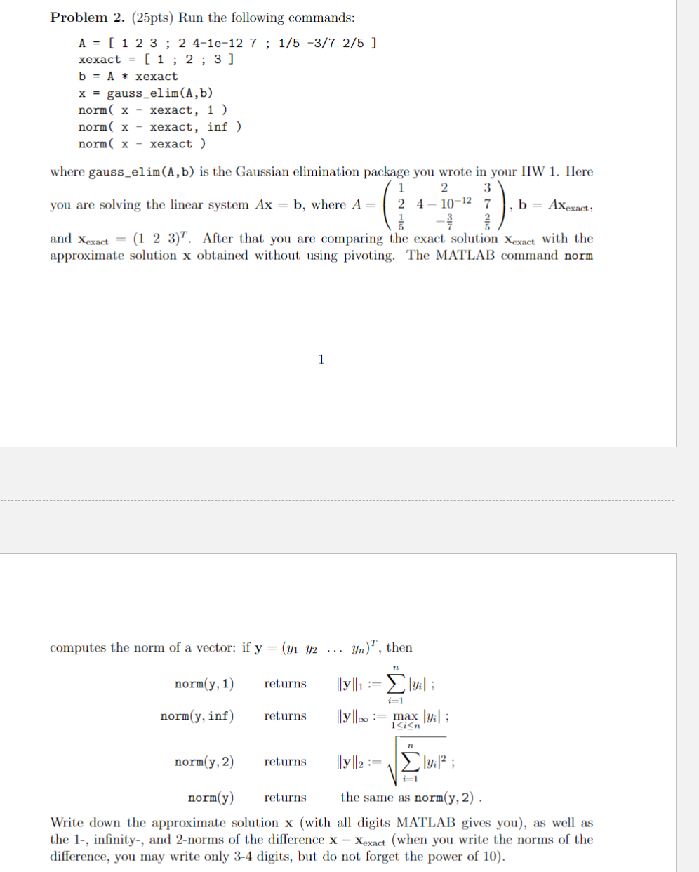 Solved Problem 2. (25pts) Run the following commands: where | Chegg.com