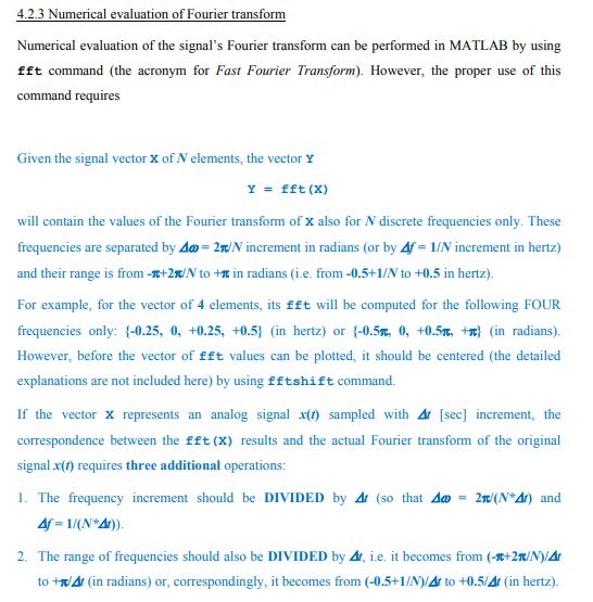 4 2 3 Numerical Evaluation Of Fourier Transform