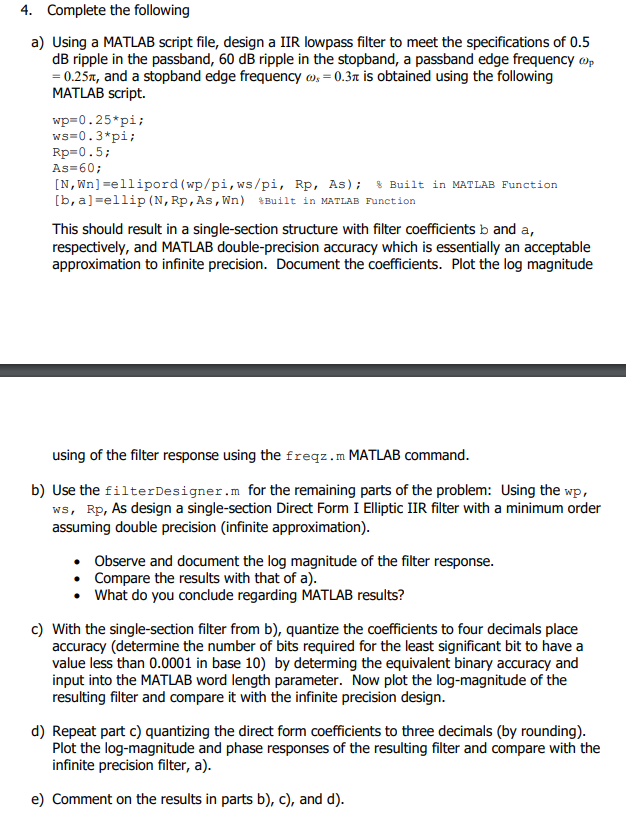Solved Complete Parts B) through Parts E) ONLY!Follow all | Chegg.com