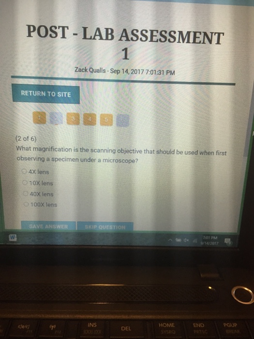 Solved What magnification is the scanning objective that | Chegg.com
