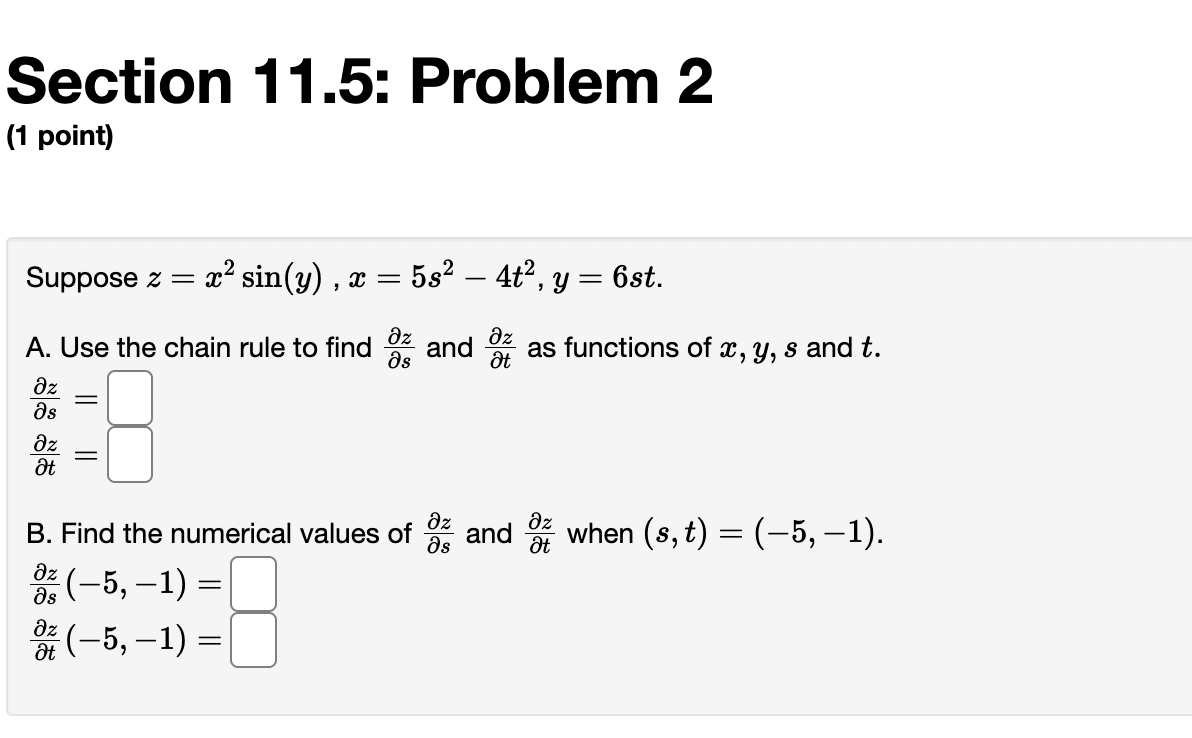 Solved Section 11.5: Problem 2 (1 point) Suppose | Chegg.com