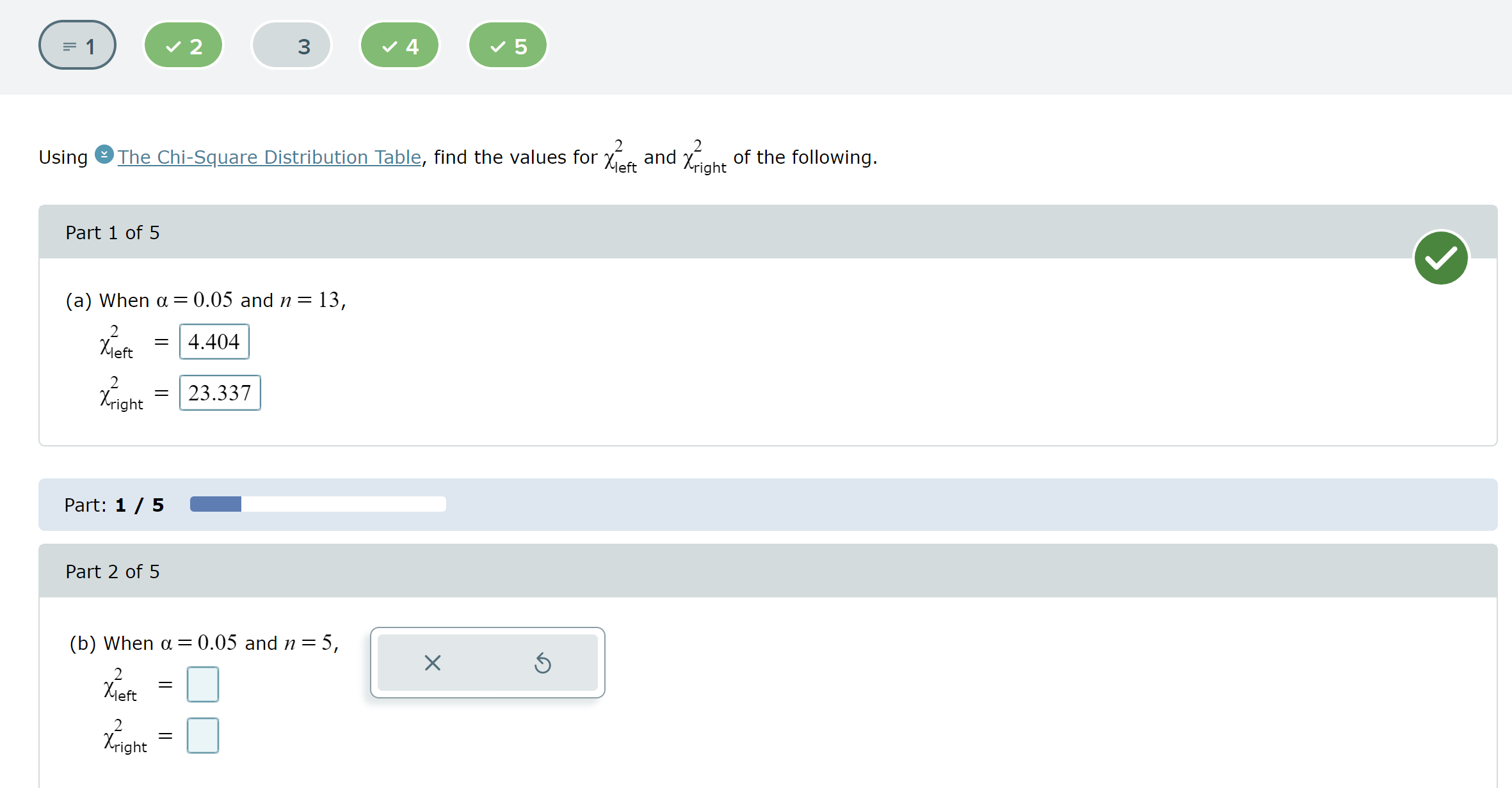 Solved I only need help with part BUsing The Chi-Square | Chegg.com