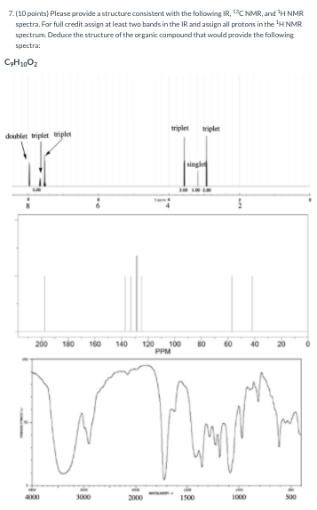 Solved 7.(10 points) Please provide a structure consistent | Chegg.com