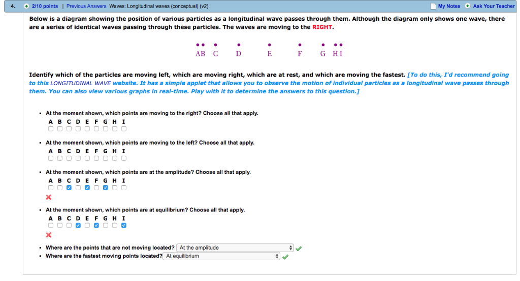 Solved 4. 2/10 points| Previous Answers Waves: Longitudinal | Chegg.com Solved 4. 2/10 points| Previous Answers Waves: Longitudinal | Chegg.com