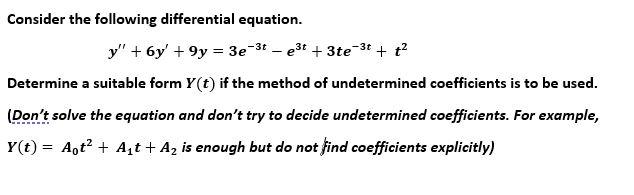 Solved Consider the following differential equation. y' + | Chegg.com