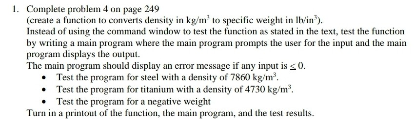 Solved Complete problem 4 on page 249 (create a function to | Chegg.com