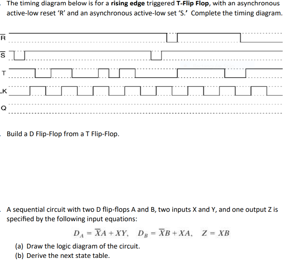Solved The timing diagram below is for a rising edge | Chegg.com