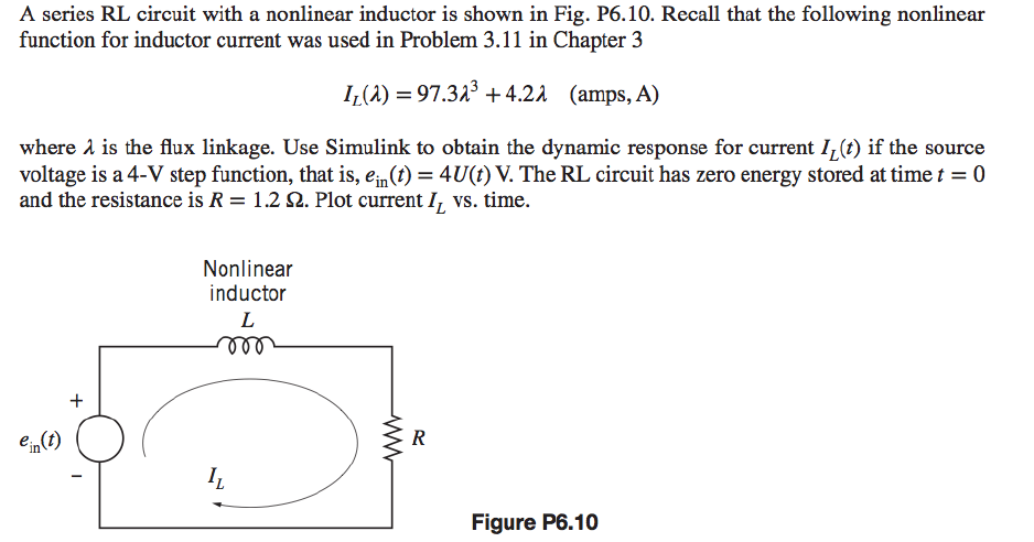 Solved A series RL circuit with a nonlinear inductor is | Chegg.com