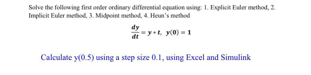 Solved Solve the following first order ordinary differential | Chegg.com