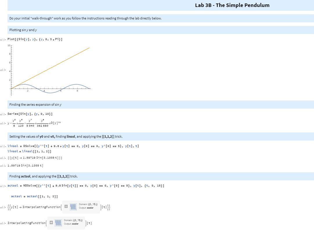 Solved Lab 3B - The Simple Pendulum Do your initial | Chegg.com