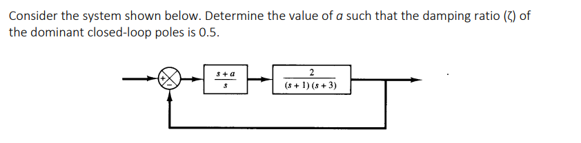 Solved Consider the system shown below. Determine the value | Chegg.com
