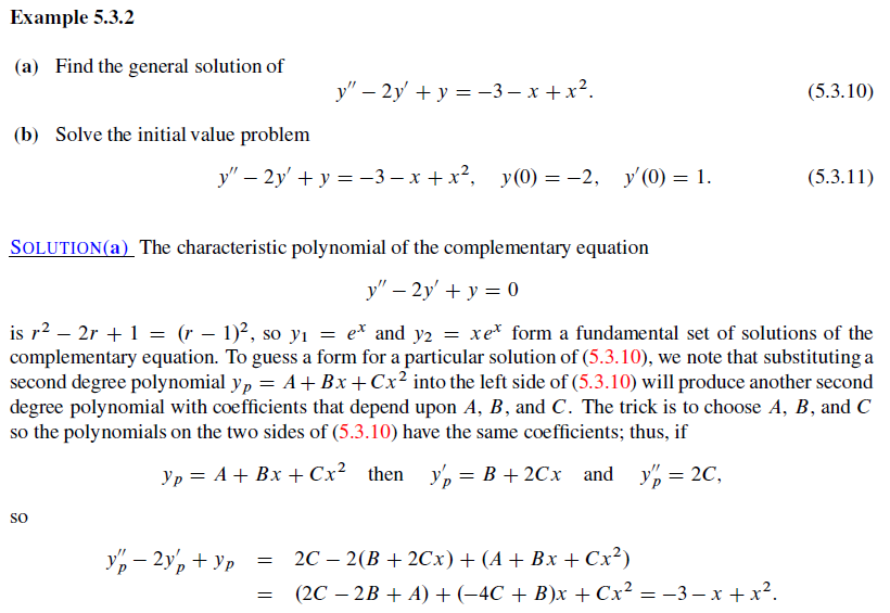 Solved Example 5 3 2 A Find The General Solution Of Y