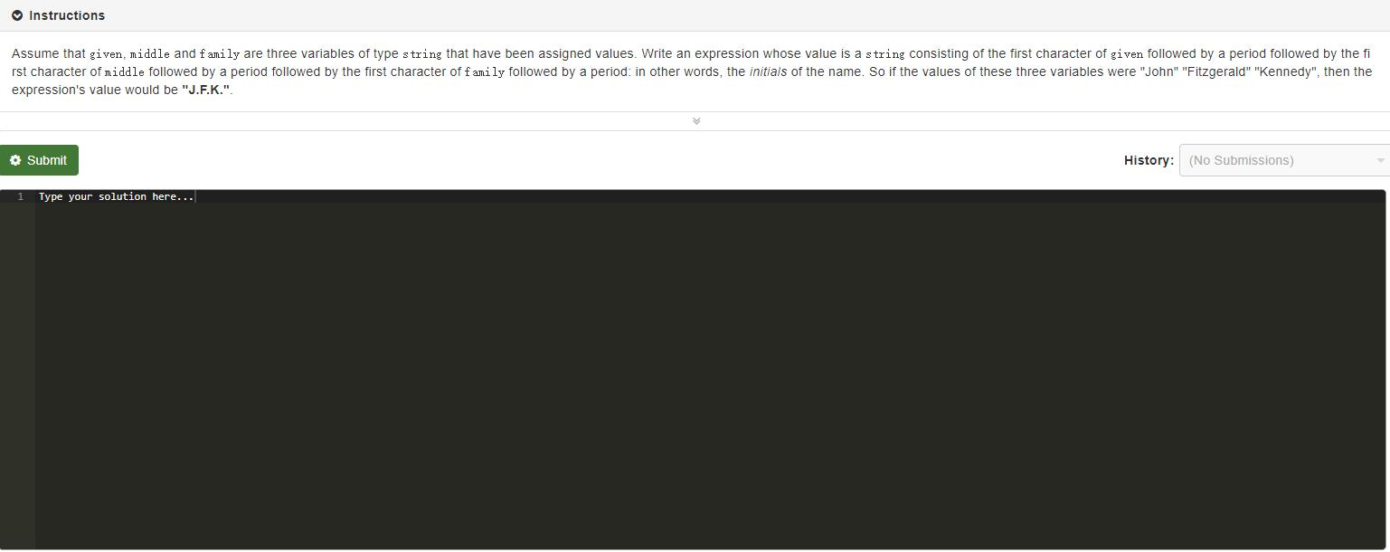 Solved Instructions Assume That Name Is A Variable Of Type 